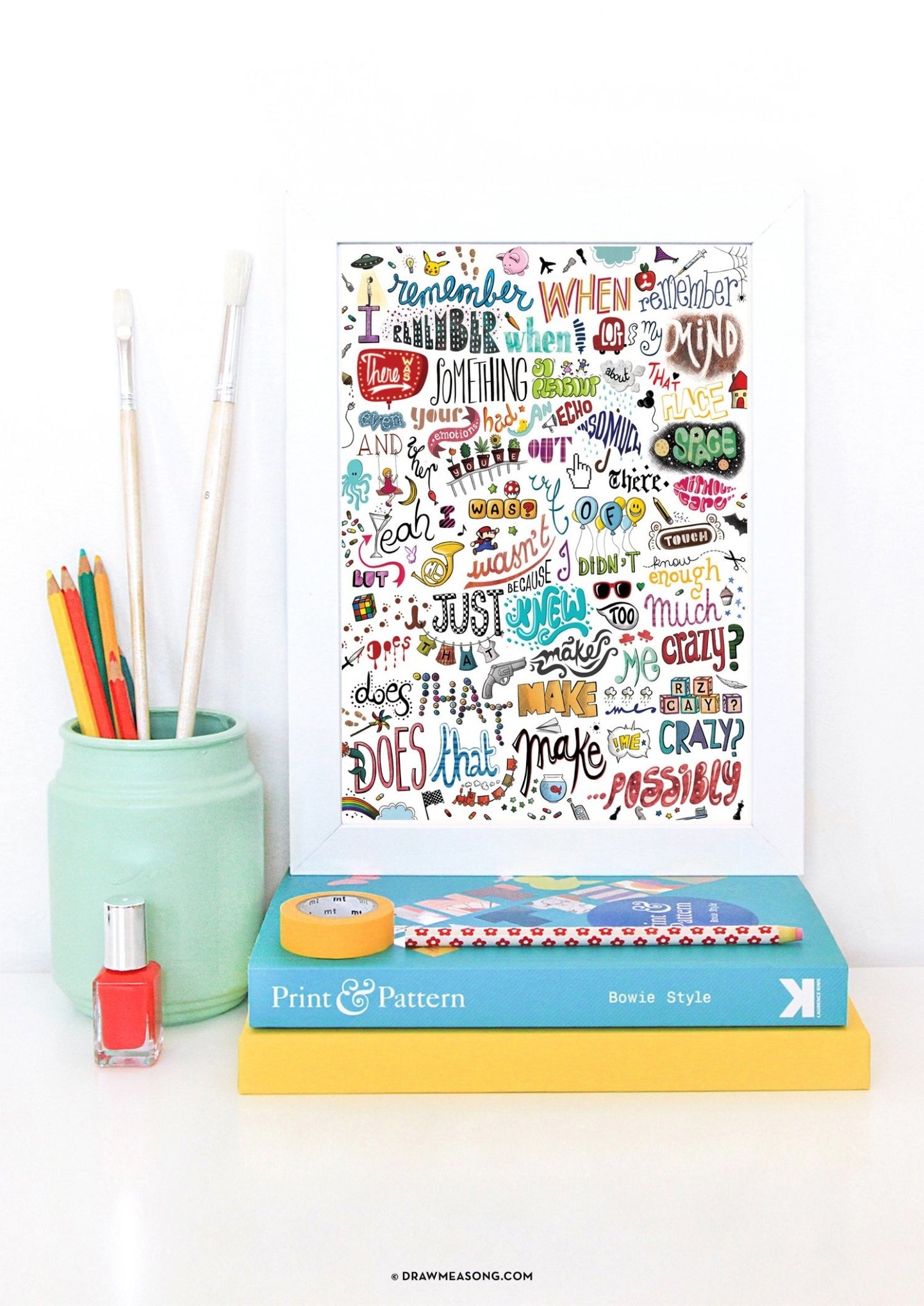 Crazy Typography Art Print by Draw Me a Song | Wall Art Poster