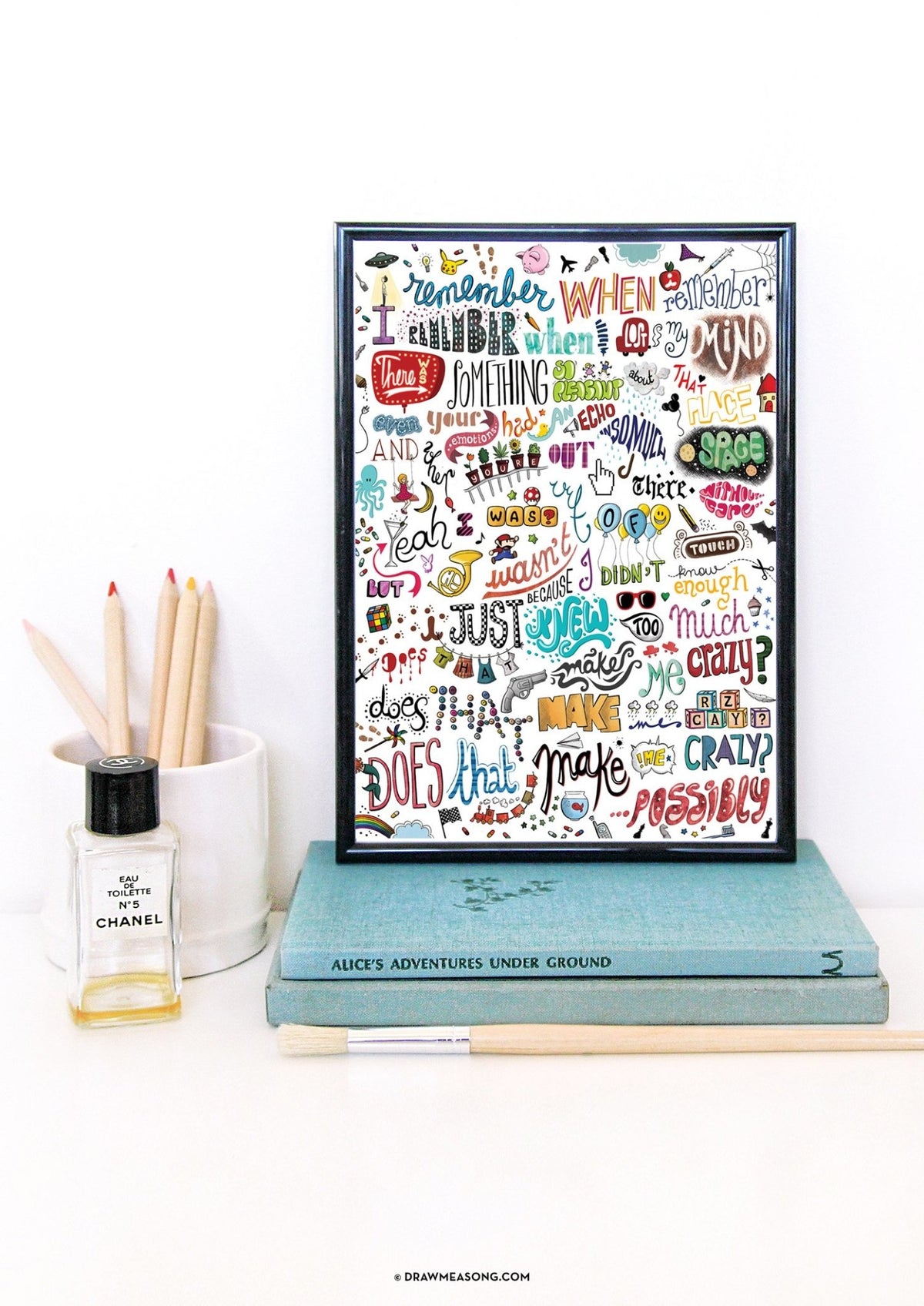 Crazy Typography Art Print by Draw Me a Song | Wall Art Poster