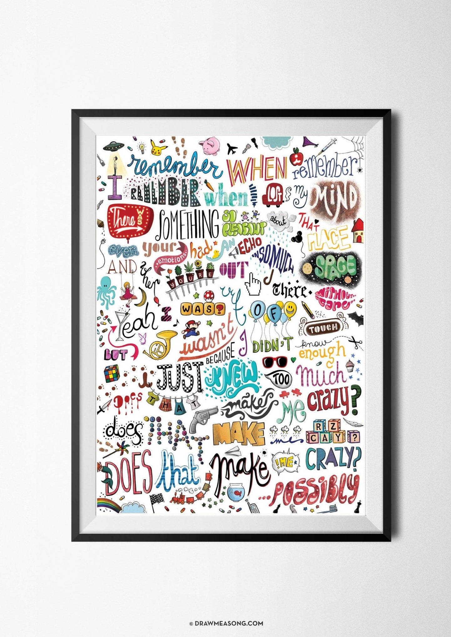 Crazy Typography Art Print by Draw Me a Song | Wall Art Poster