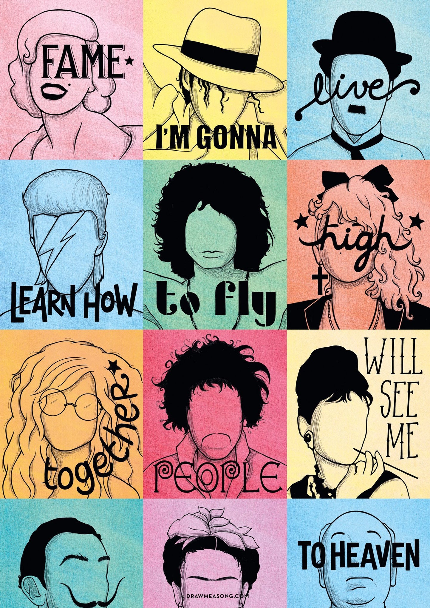 Fame Art Print by Draw Me a Song | Music Poster