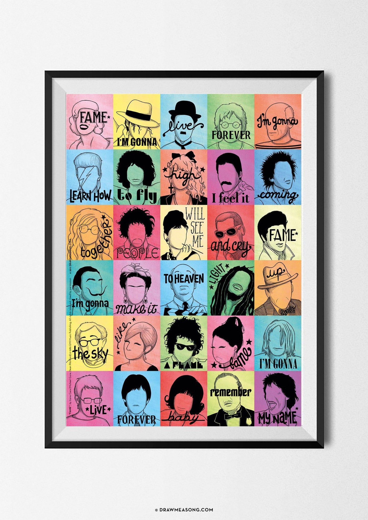 Fame Art Print by Draw Me a Song | Music Poster