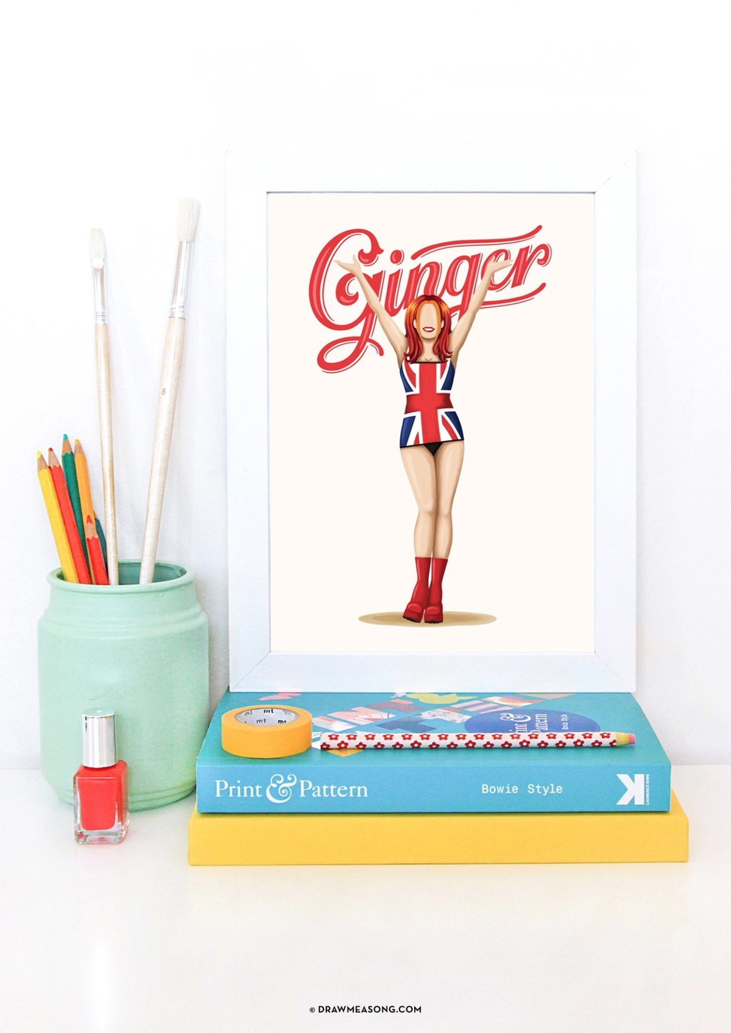 Ginger Spice Art Print by Draw Me a Song | Spice Girls Poster