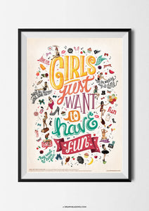 Girls Just Want To Have Fun Print – Draw Me a Song