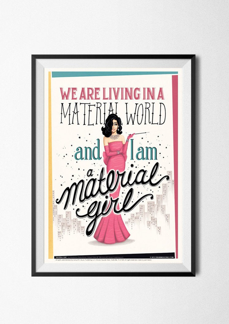 Material Girl Art Print by Draw Me a Song | Music Poster