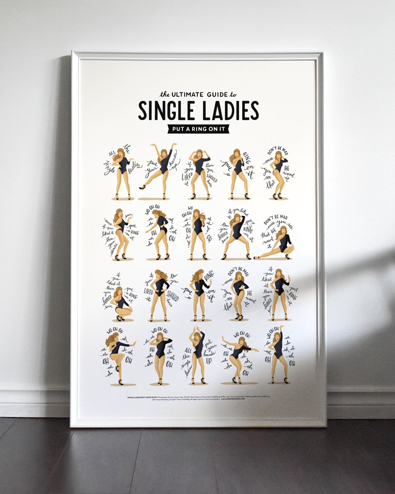 Single Ladies Art Print by Draw Me a Song | Pop Culture Poster