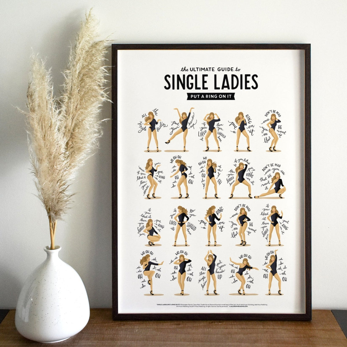 Single Ladies Framed Print – Draw Me a Song