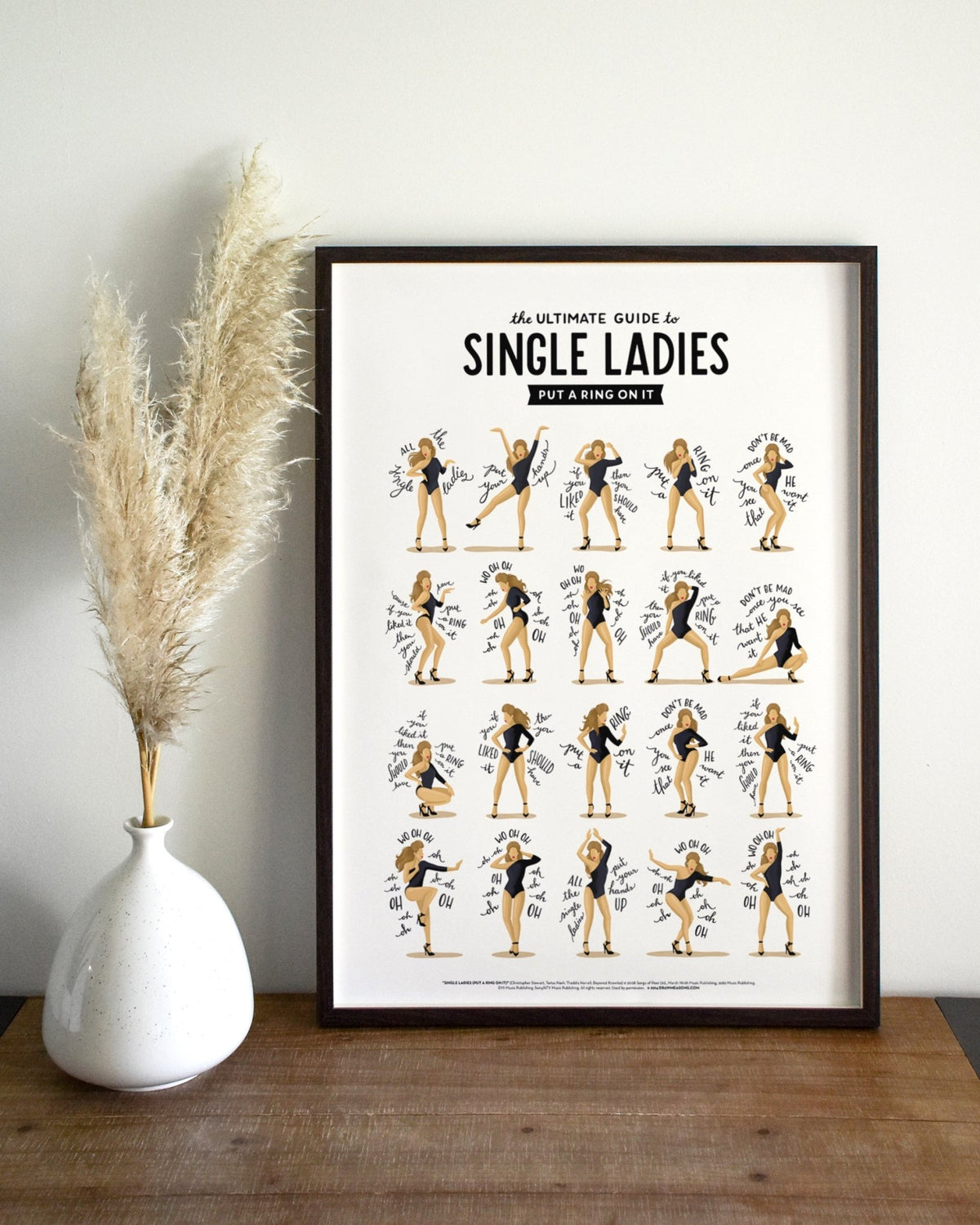 Single Ladies Framed Print – Draw Me a Song
