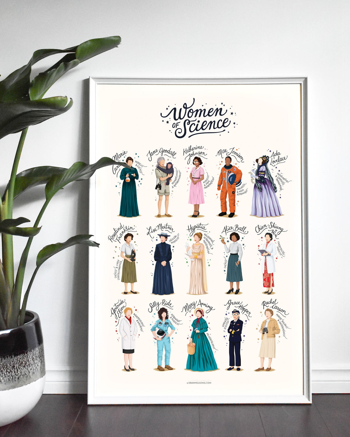 Women of Science Art Print | Women Empowerment Poster – Draw Me a Song